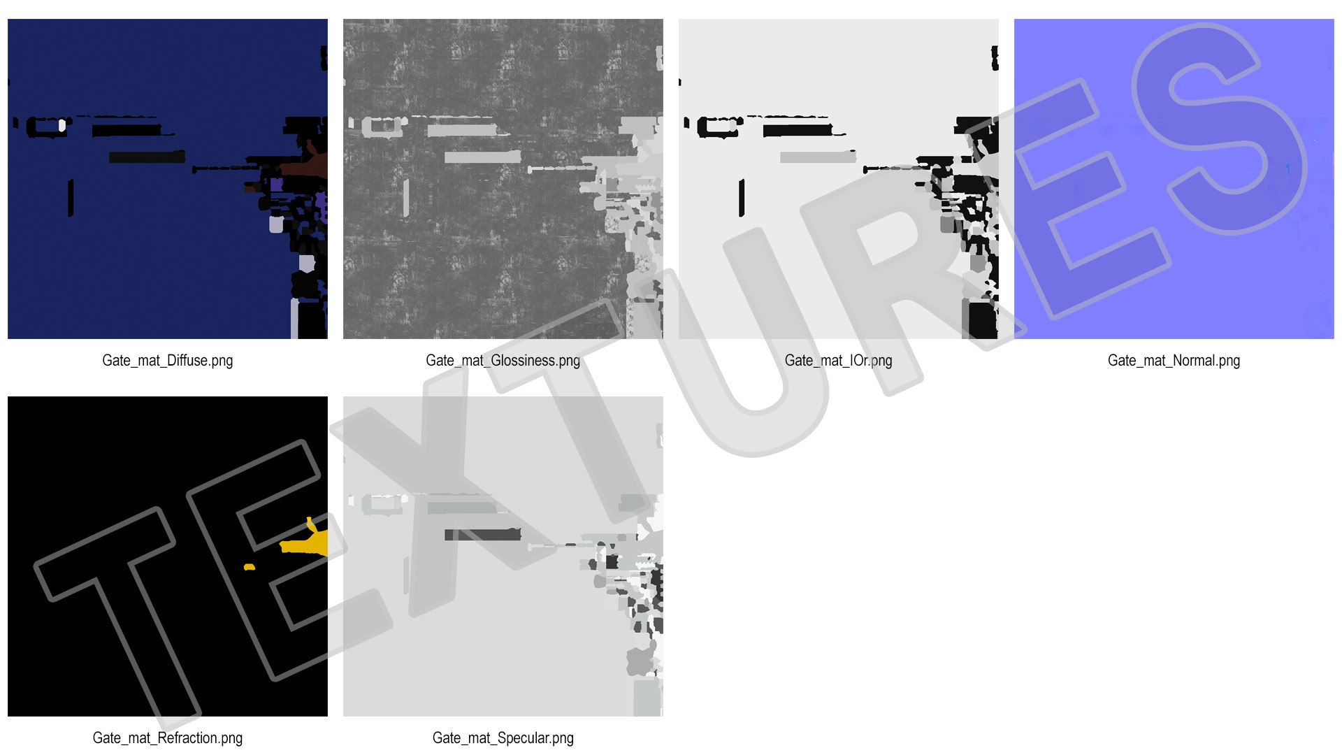 3D Commercial Sliding Gates Blue - TurboSquid 2152637