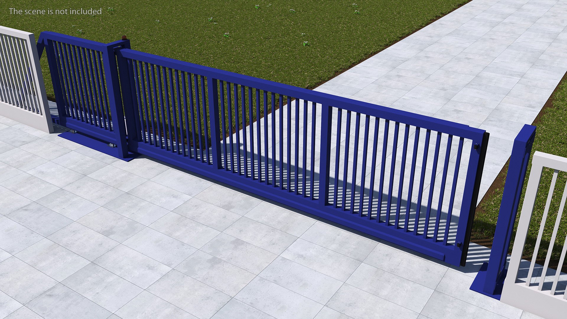 3D Commercial Sliding Gates Blue - TurboSquid 2152637
