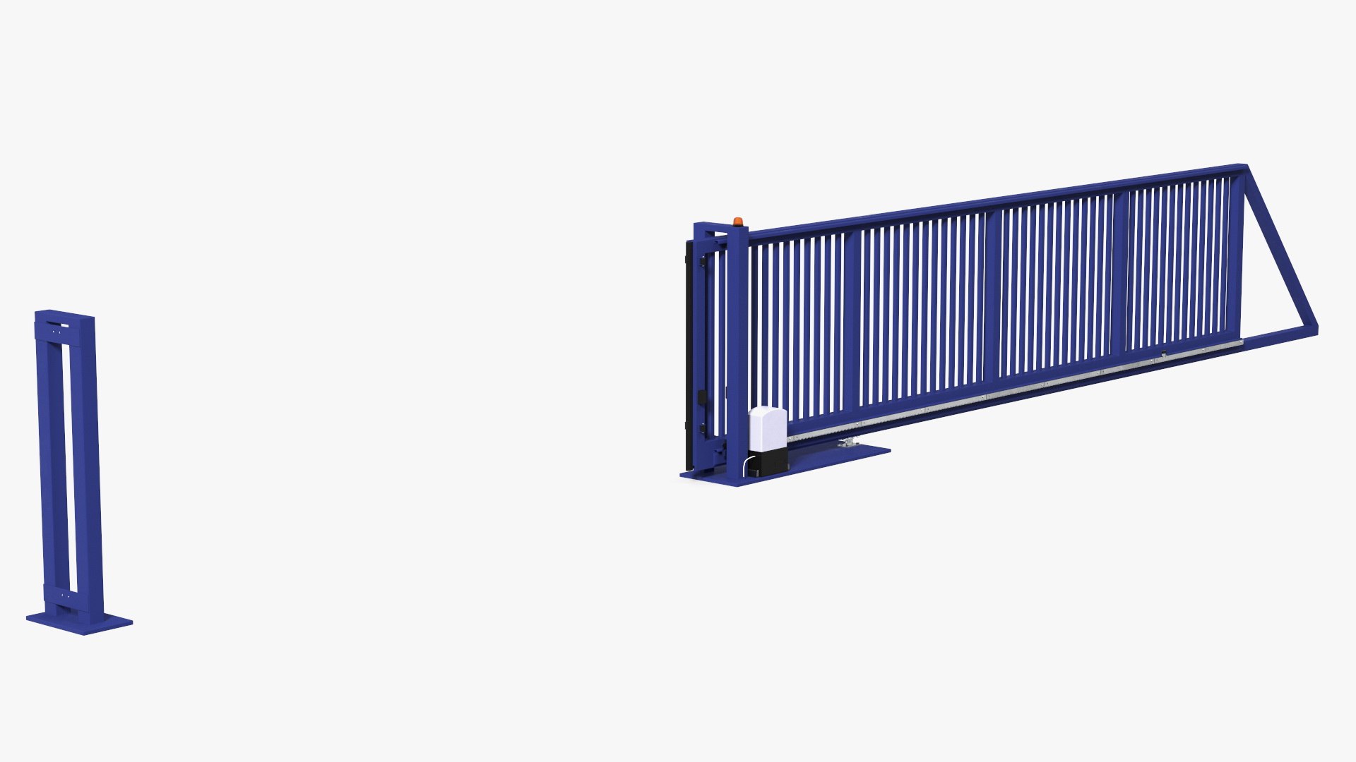 3D Commercial Sliding Gates Blue - TurboSquid 2152637