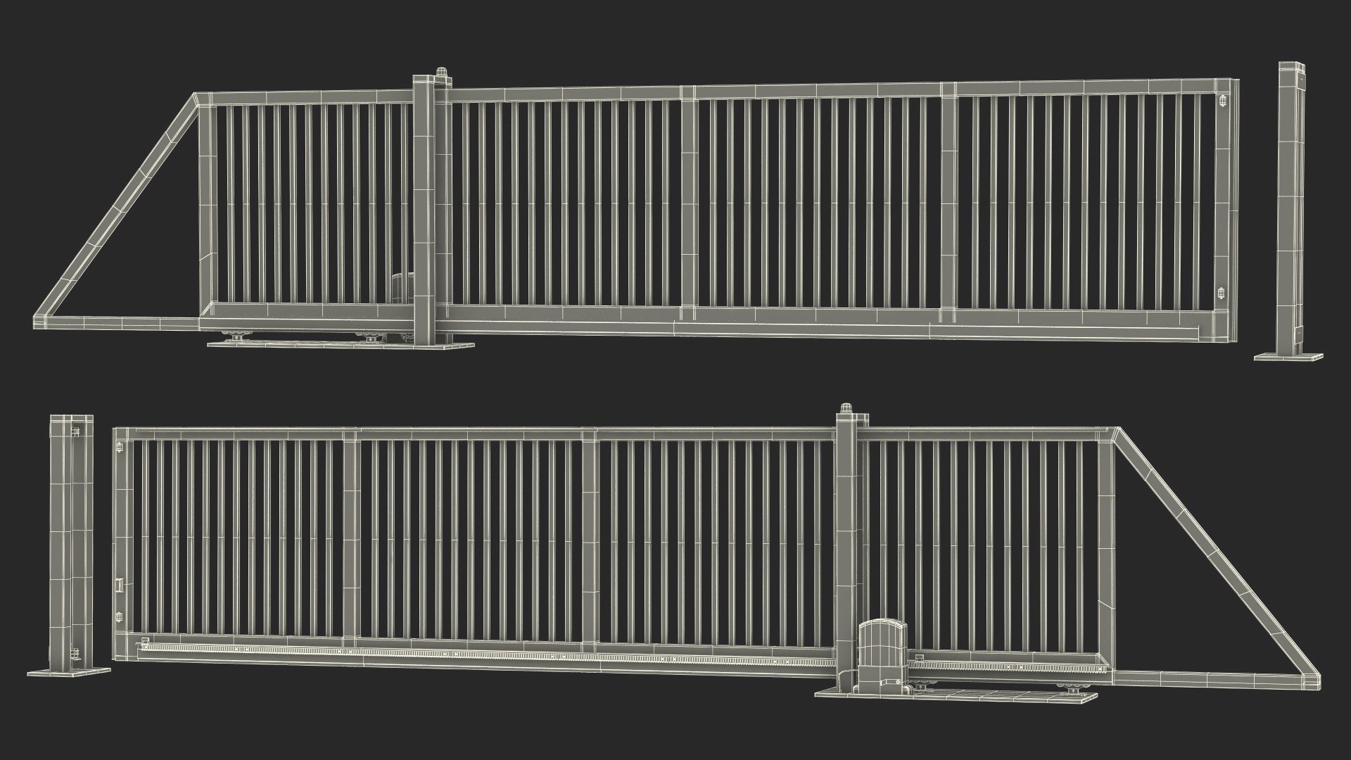 3D Commercial Sliding Gates Blue - TurboSquid 2152637