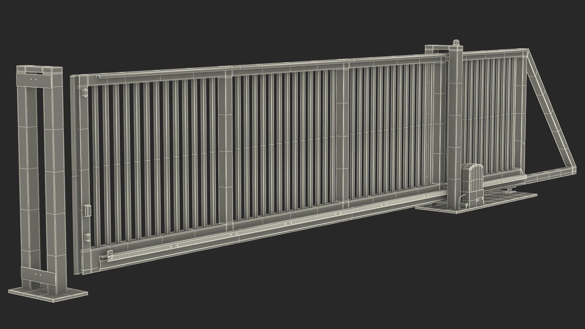 3D Commercial Sliding Gates Blue - TurboSquid 2152637