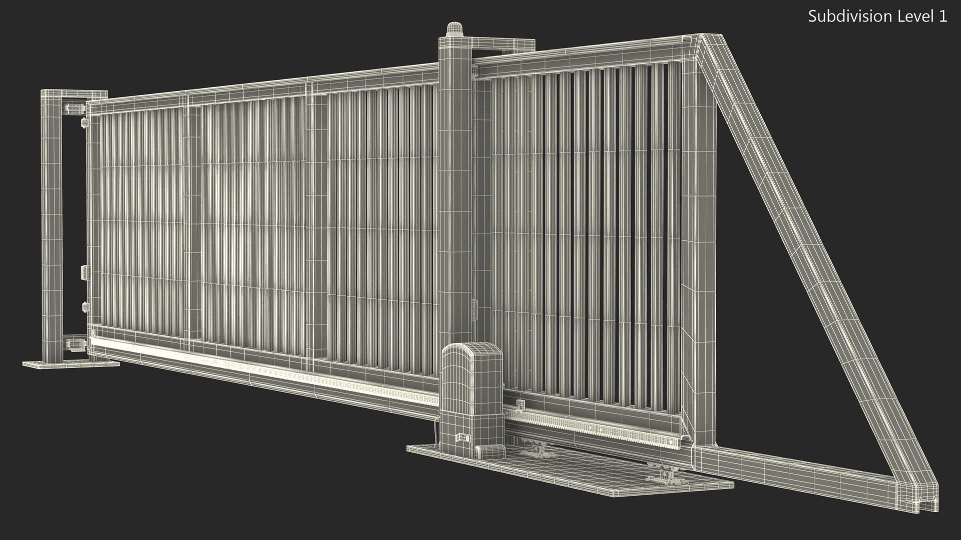3D Commercial Sliding Gates Blue - TurboSquid 2152637