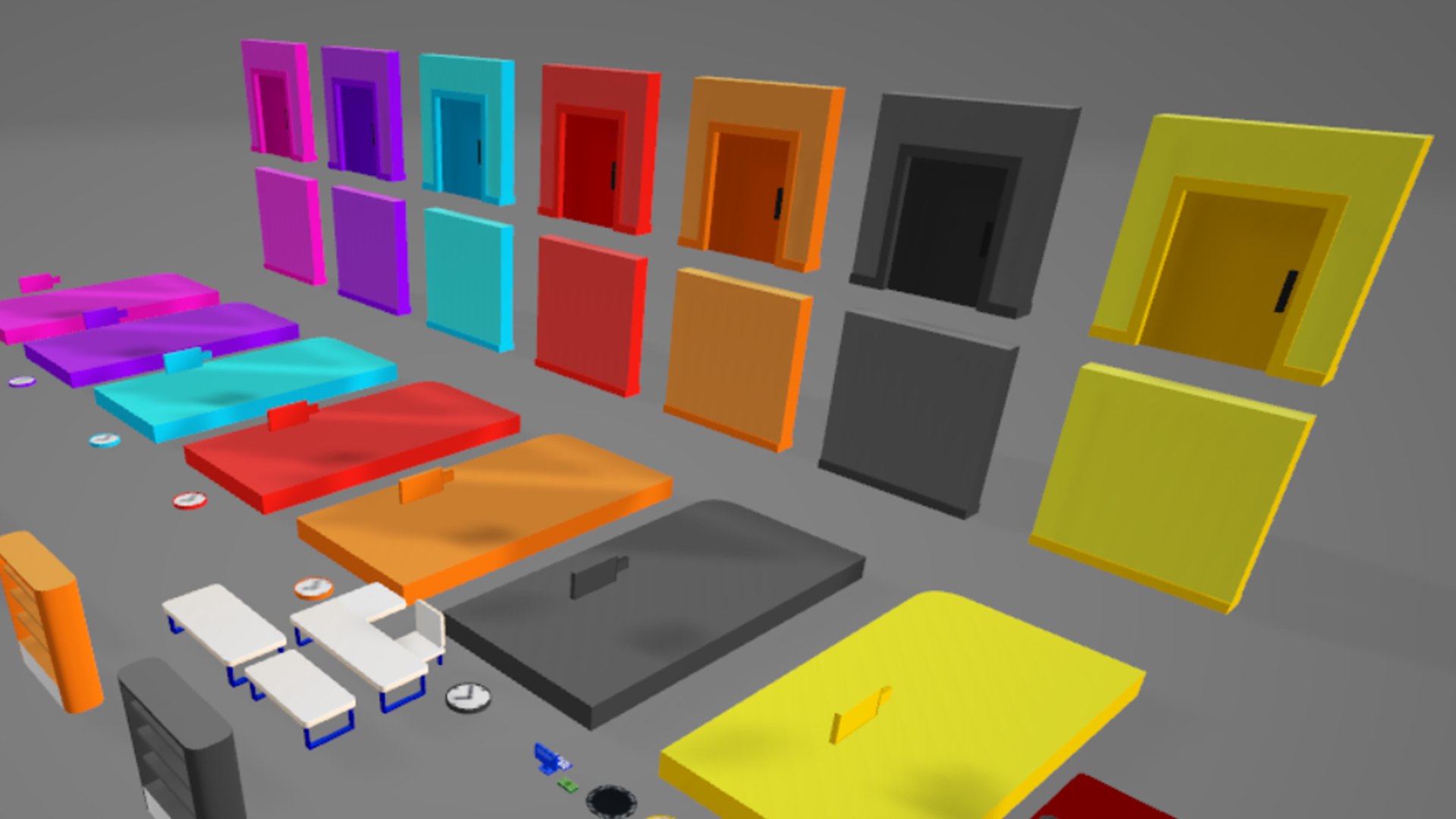 Hyper Casual Modular Environment Props 3D Model - TurboSquid 2151373