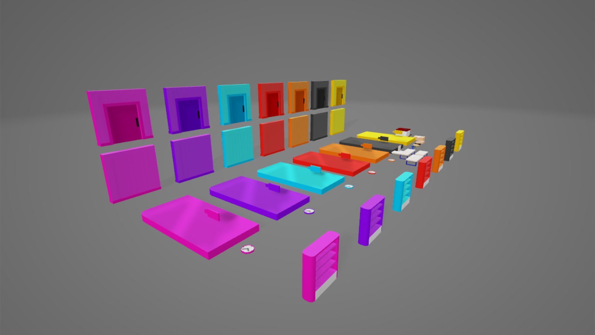 Hyper Casual Modular Environment Props 3D Model - TurboSquid 2151373