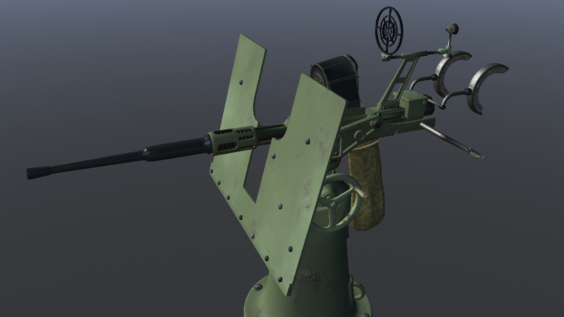 3d Model Aa Gun
