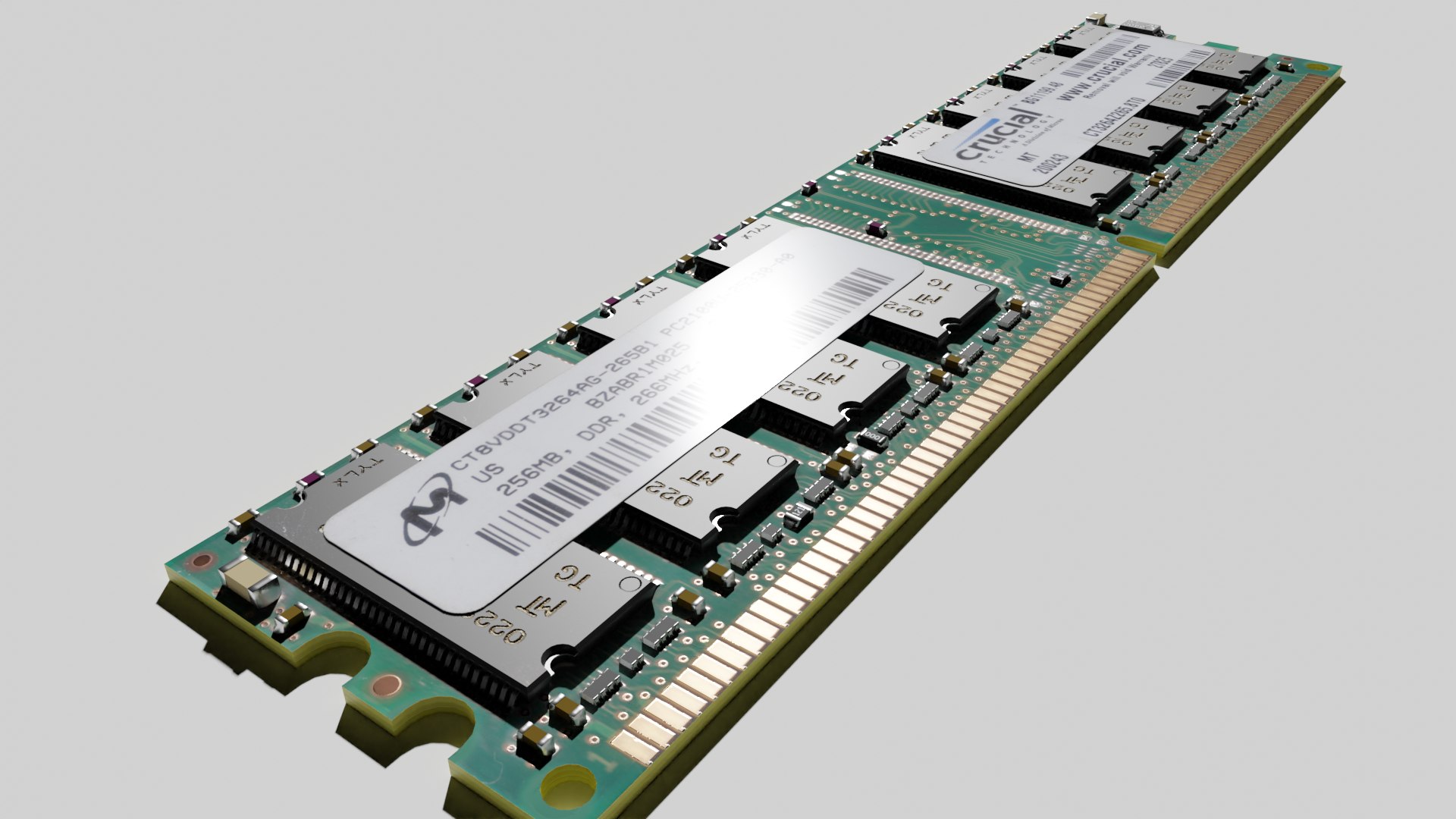 3D Model Hi-poly PC Memory Modules RAM DDR1 SDRAM Crucial Patriot ...