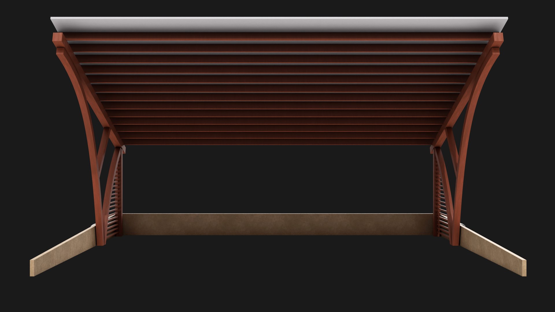 3D Wooden Car Parking Shed 01 All PBR Unity UE Textures Model ...