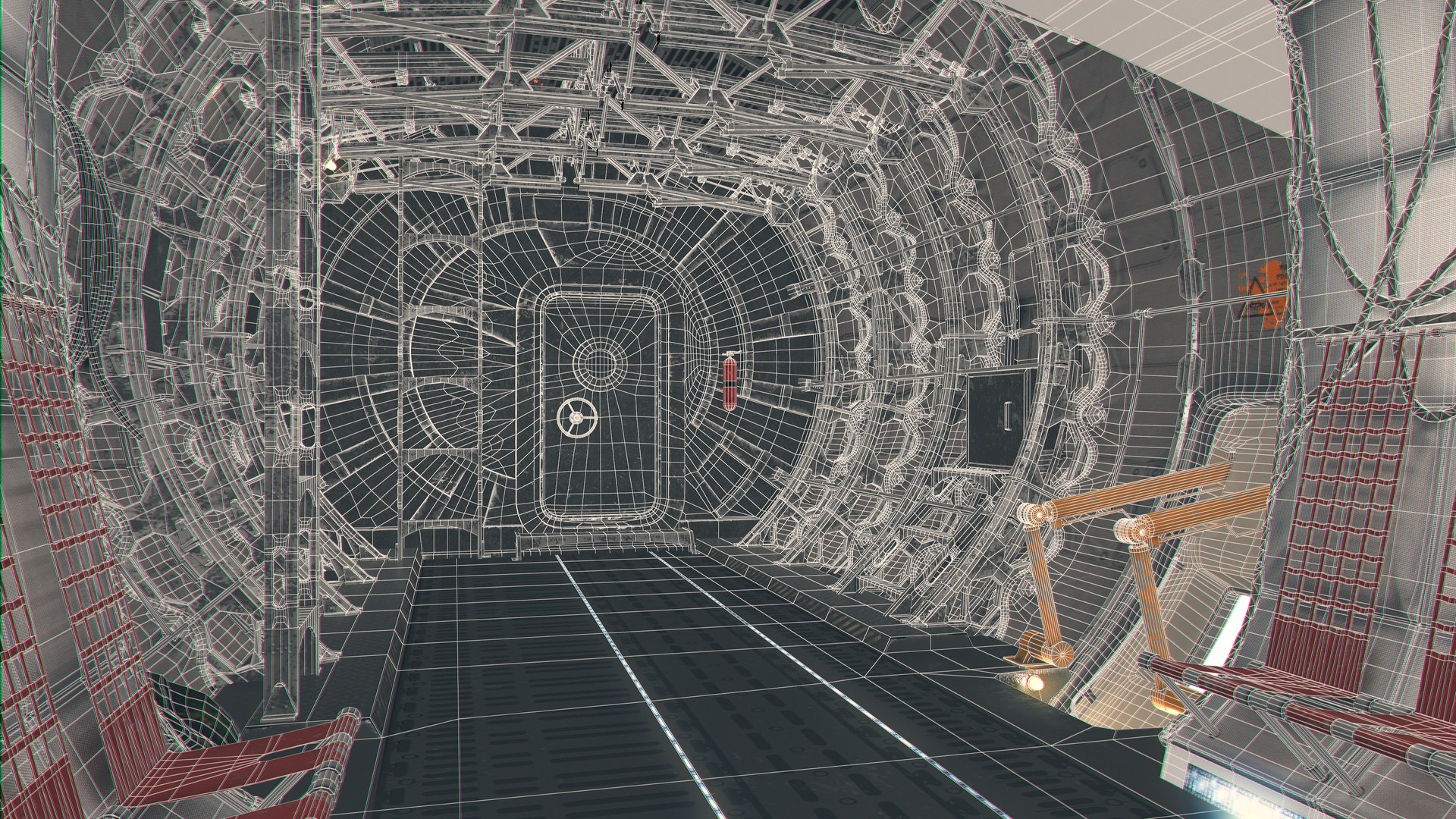 3d model of cargo aircraft interior