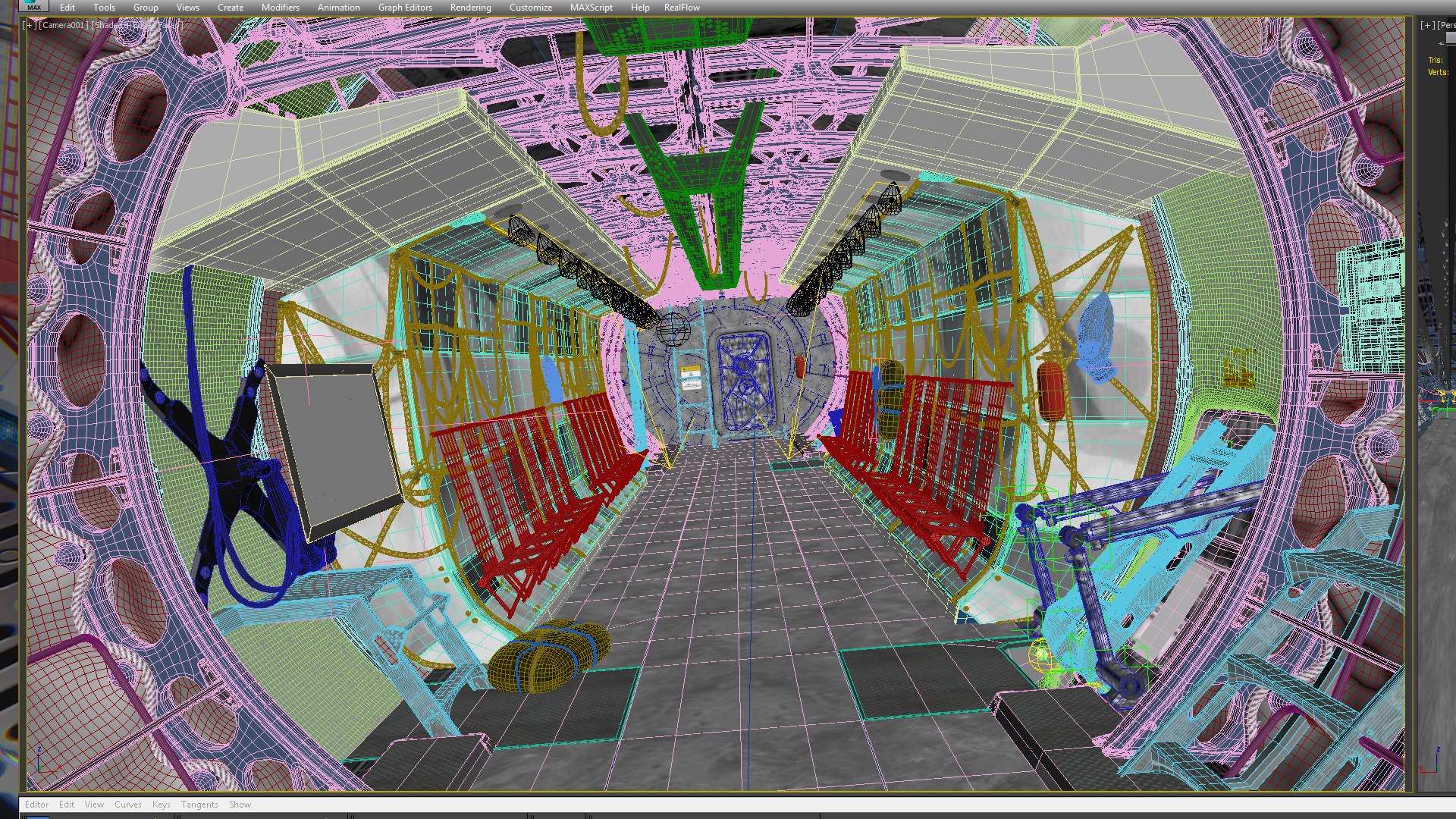 3d model of cargo aircraft interior