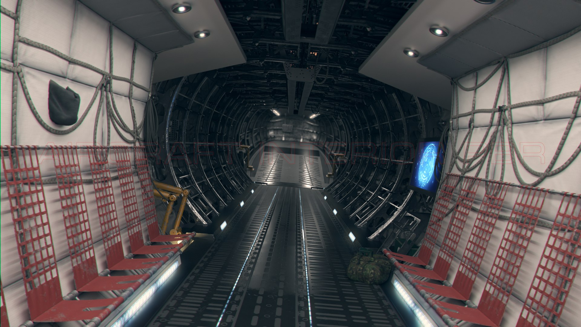 3d model of cargo aircraft interior