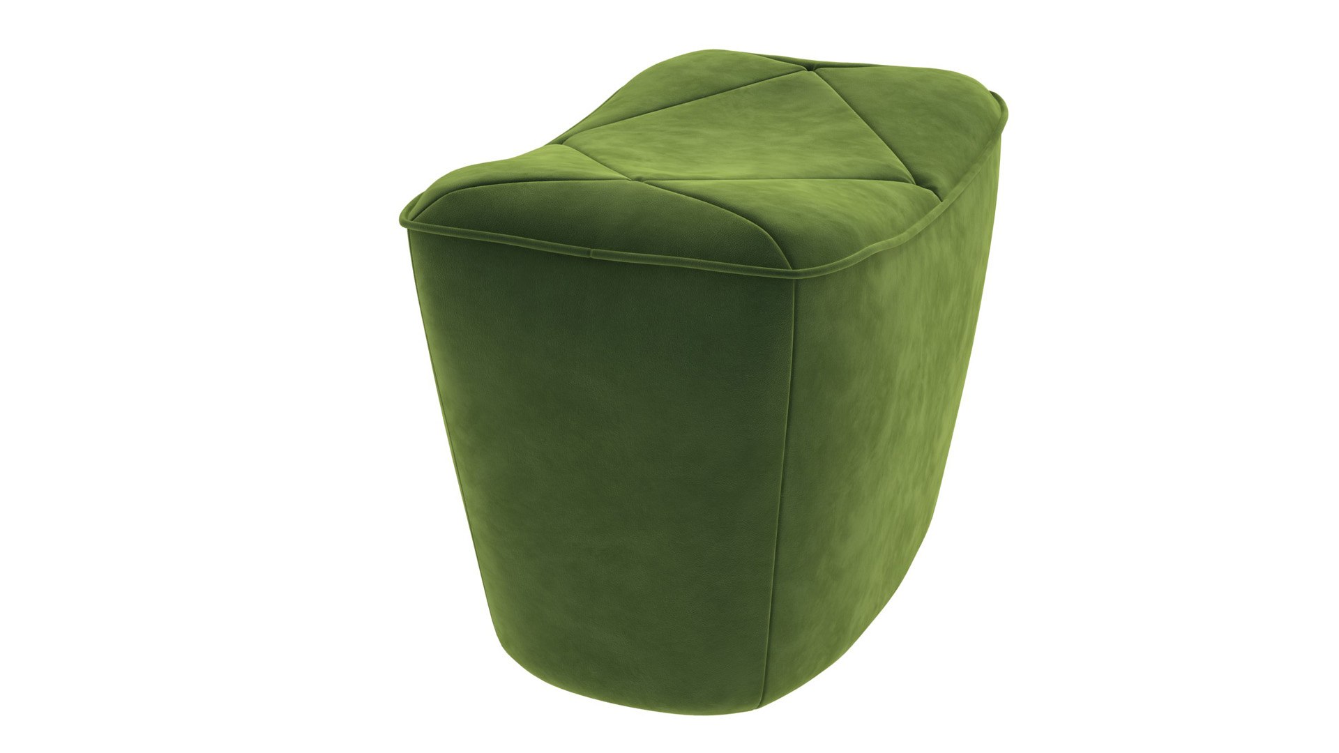3D model Green poof ottoman bench with stitched seat - TurboSquid 1839067