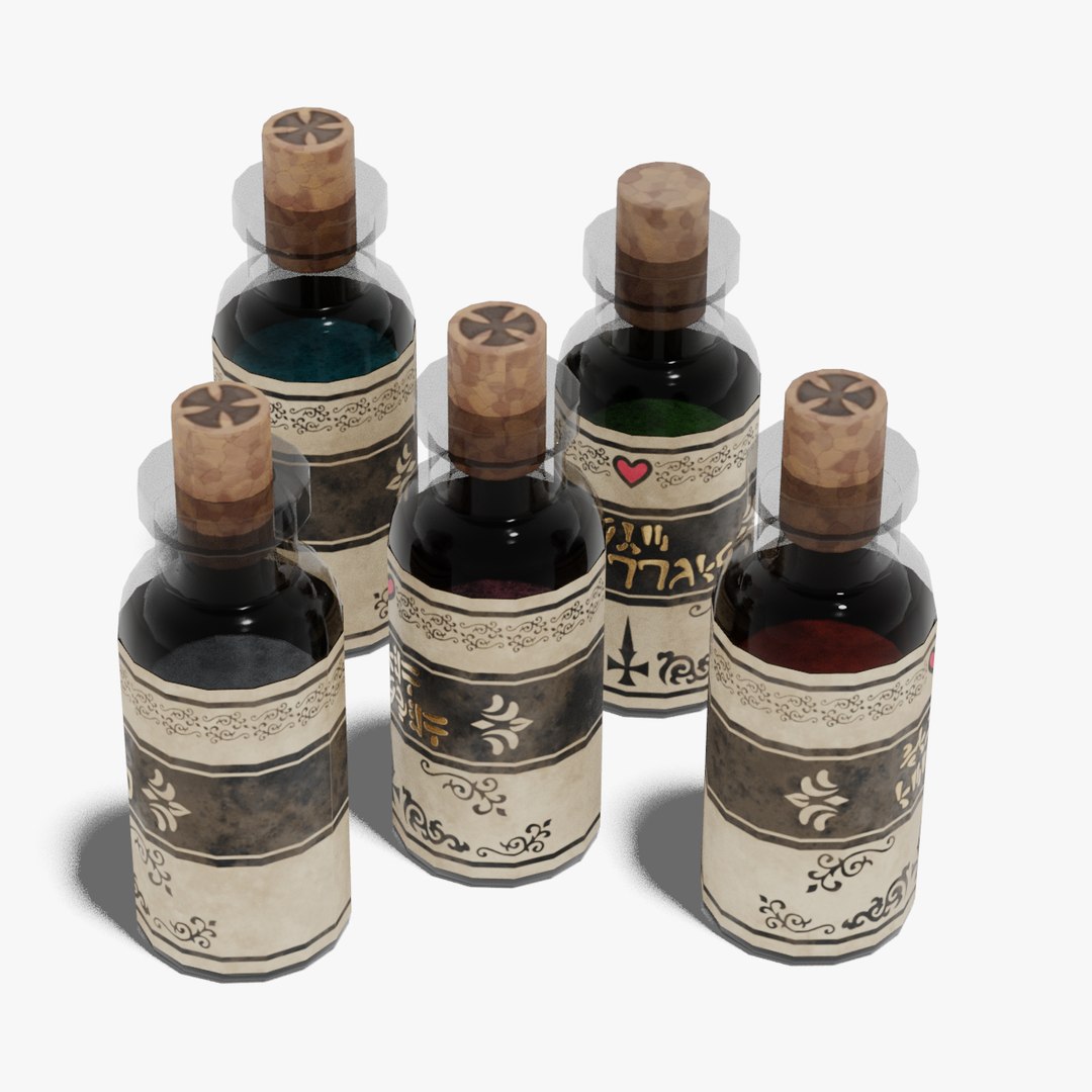 OB 00 14 Vampire Hunter Five Small Bottles 3D Model - TurboSquid 1981609