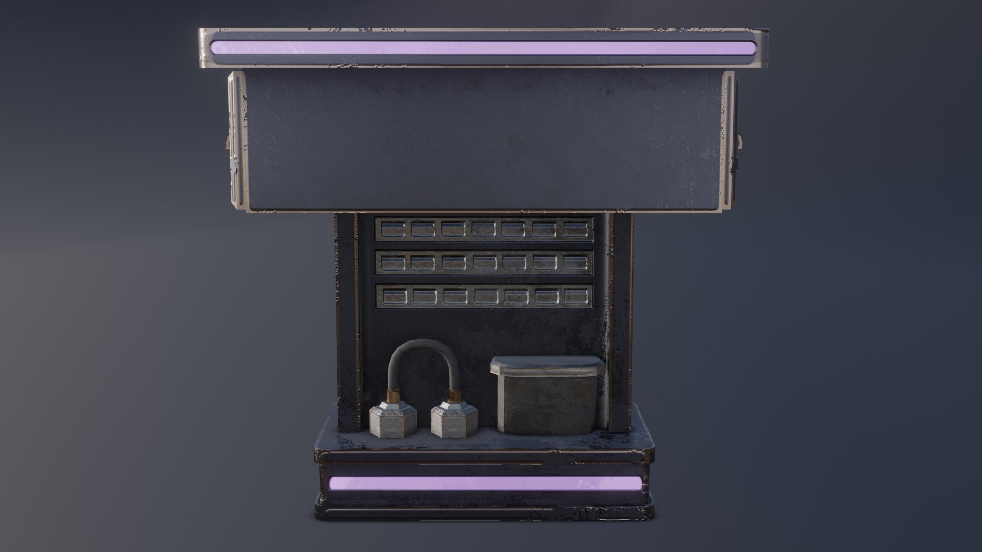 3D Cyber Table Blue 1 Model - TurboSquid 2144969