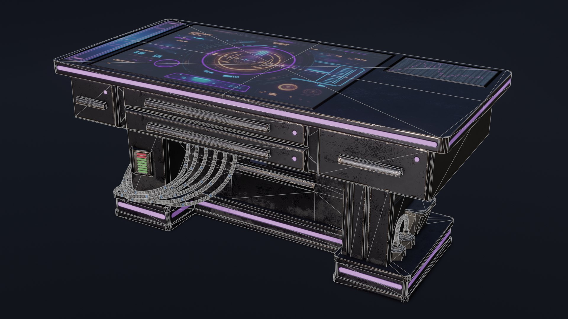 3D Cyber Table Blue 1 Model - TurboSquid 2144969