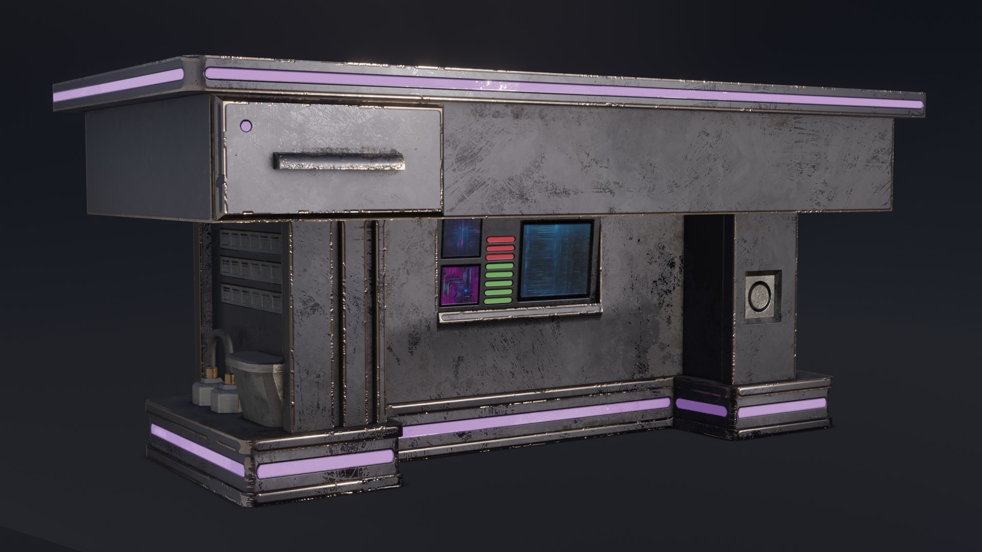 3D Cyber Table Blue 1 Model - TurboSquid 2144969