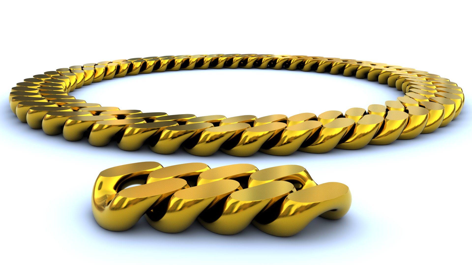 3D Cuban Gold Chain 3D Model - TurboSquid 1927932