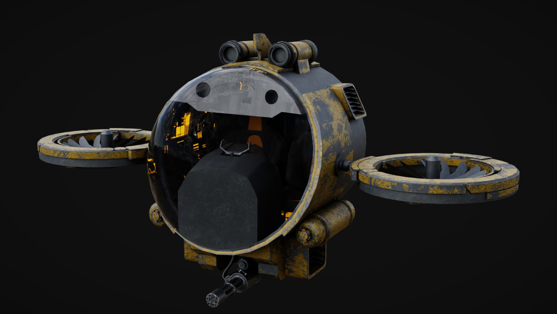 3D Sci-fi Helicopter - TurboSquid 2087888