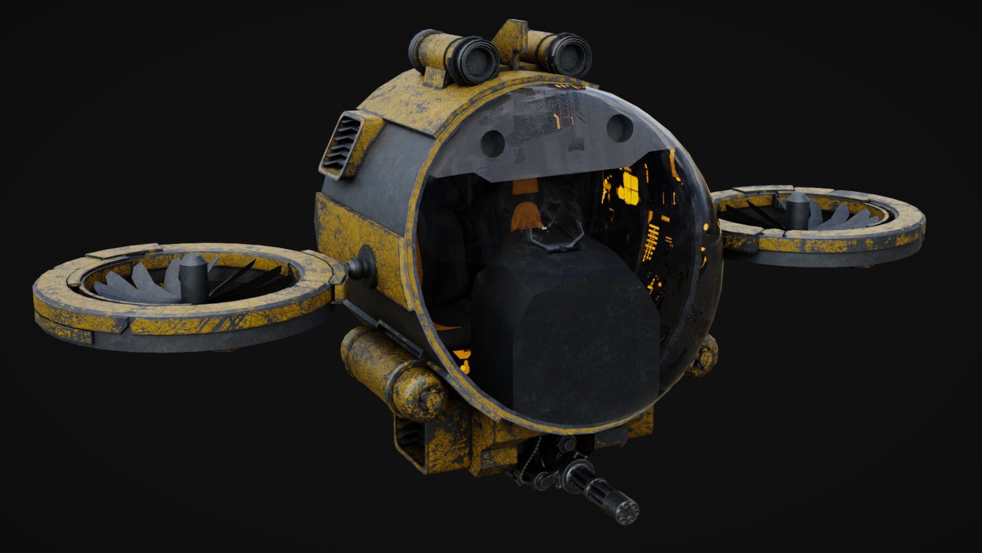 3D Sci-fi Helicopter - TurboSquid 2087888