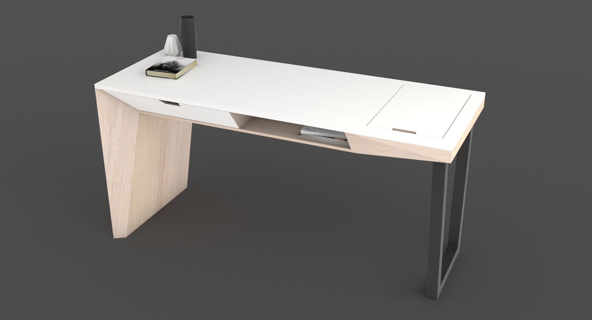 3d plywooden desk model