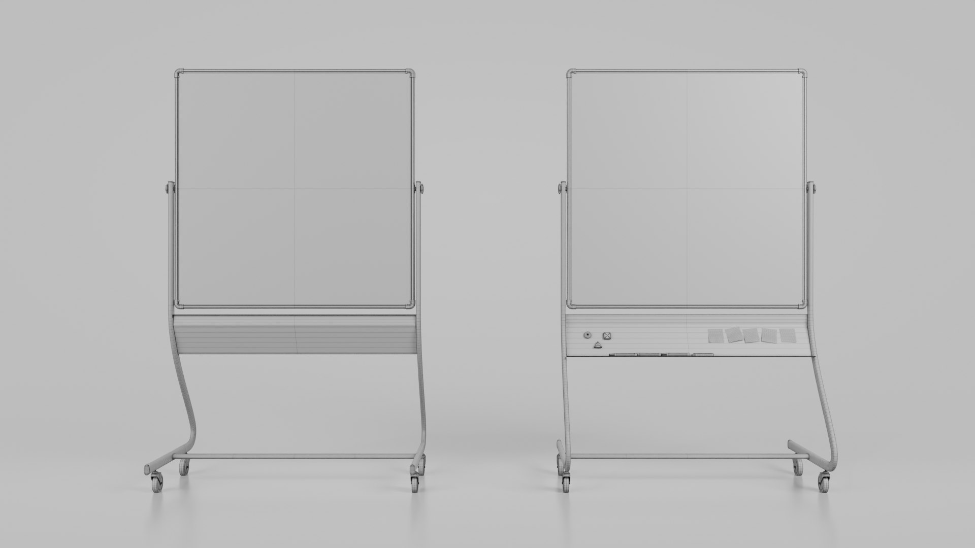 3D Professional Double-Sided Whiteboard Trio - Customizable Writing ...