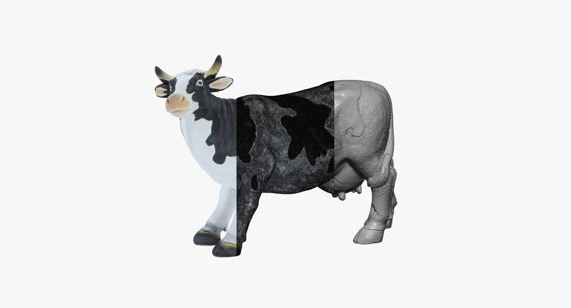 3D Black White Cow Statue Model - TurboSquid 1547558