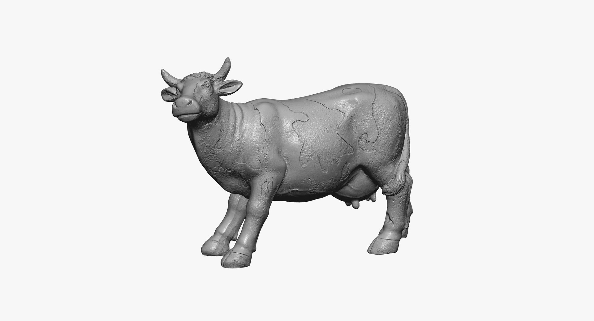 3D Black White Cow Statue Model - TurboSquid 1547558