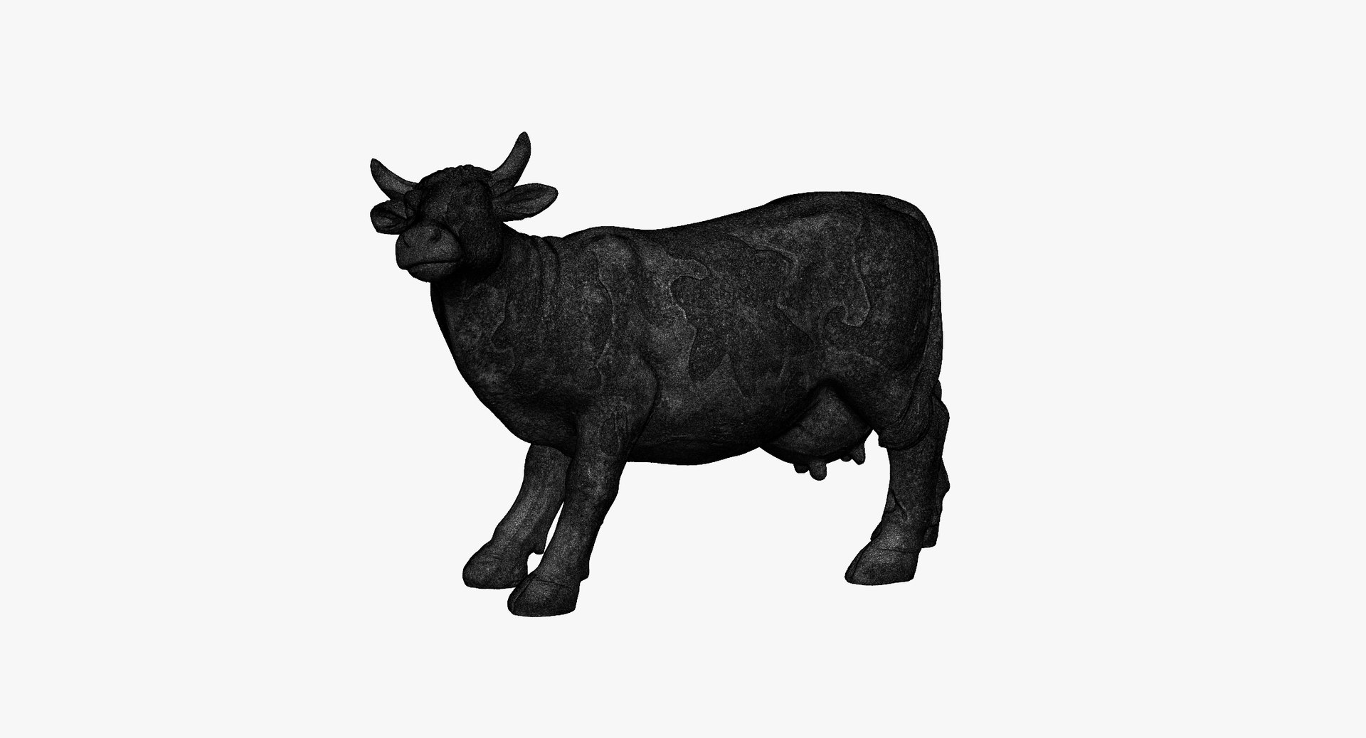 3D Black White Cow Statue Model - TurboSquid 1547558