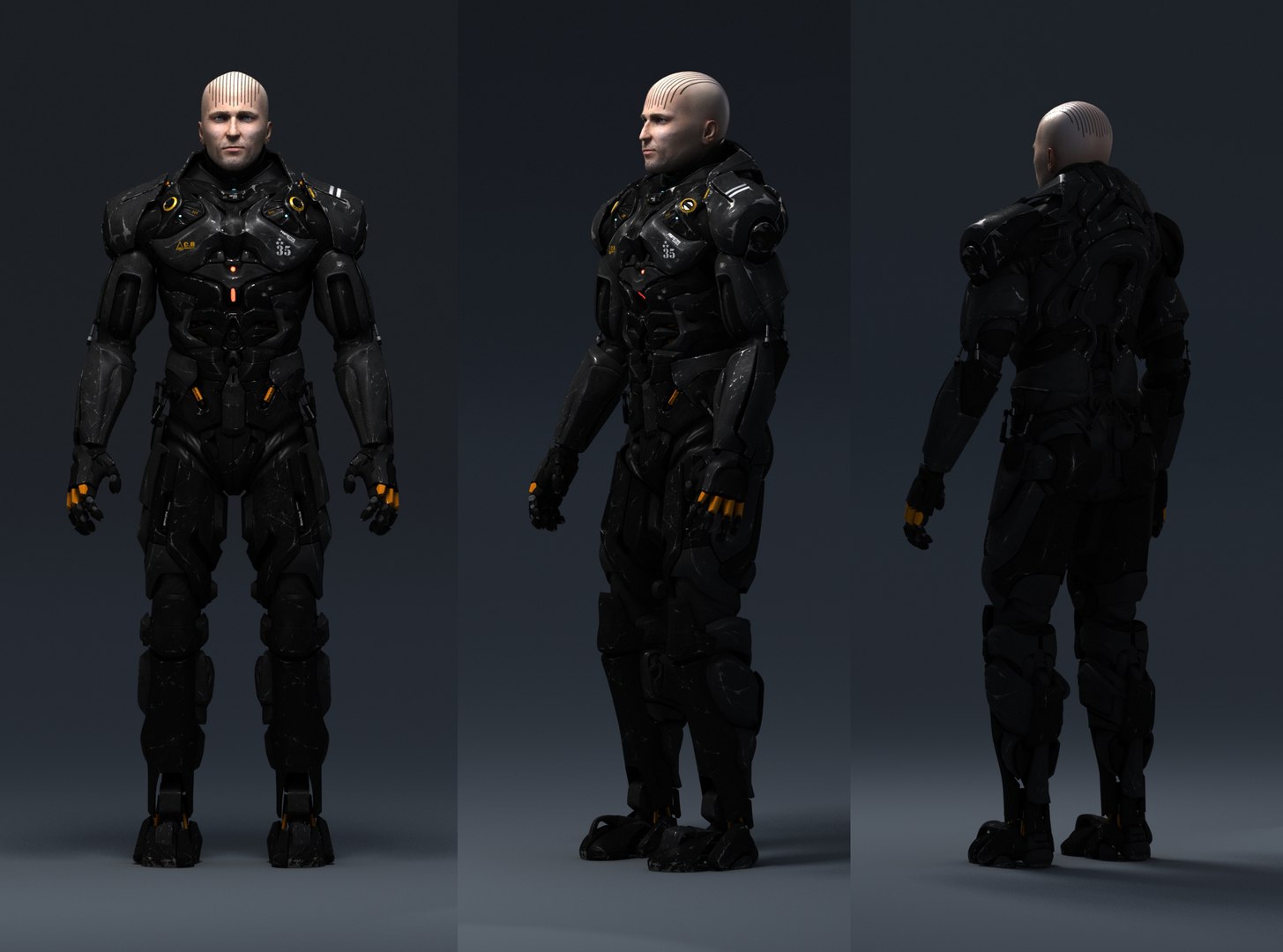 3d Model Cyborg Polygons