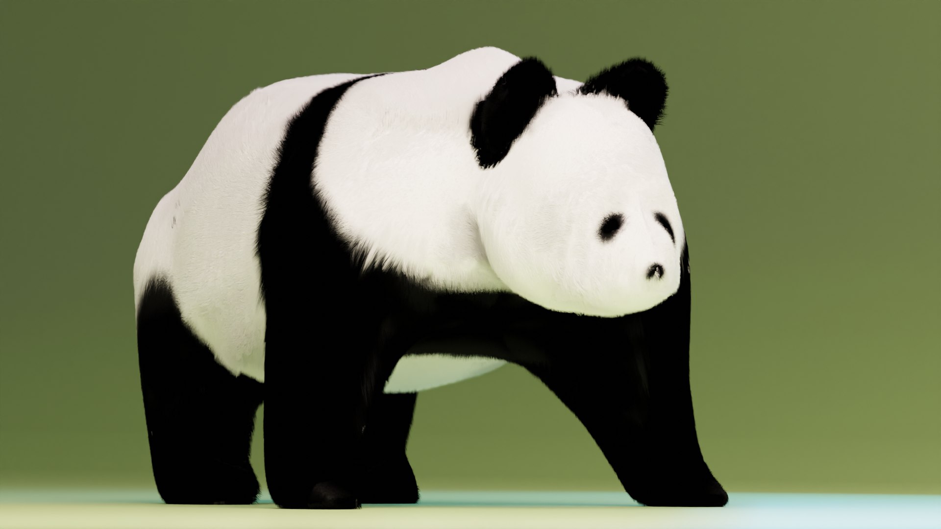 Free Realistic 3D Panda Bear With Fur High And Low Poly Model ...