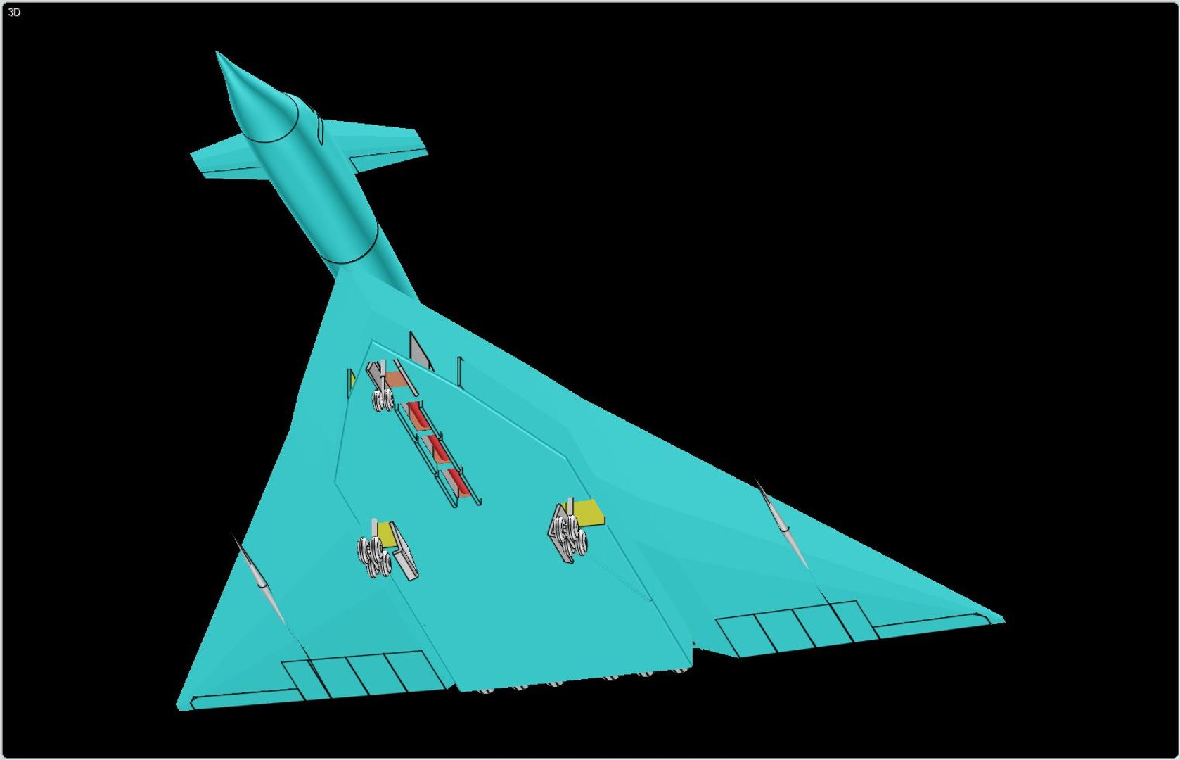 3d xb-70 valkyrie aircraft solid model