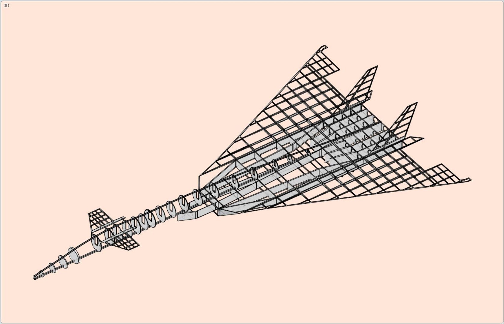 3d xb-70 valkyrie aircraft solid model