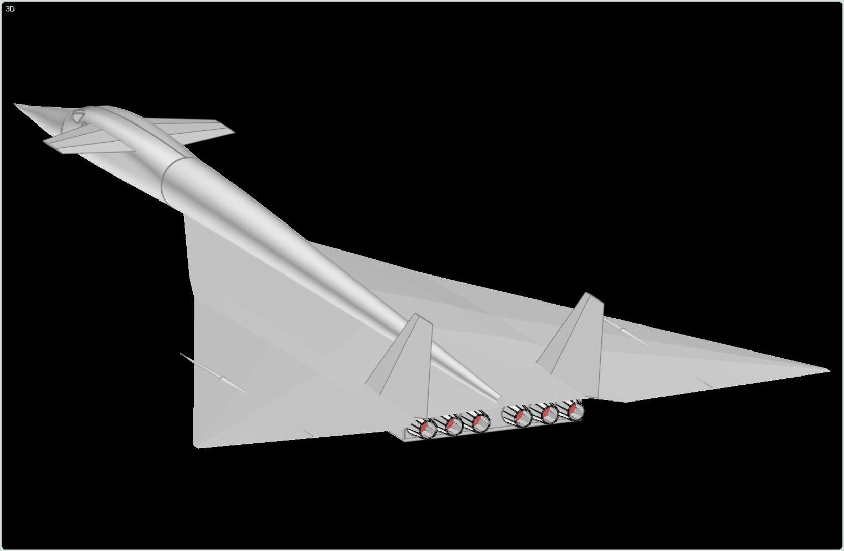 3d xb-70 valkyrie aircraft solid model