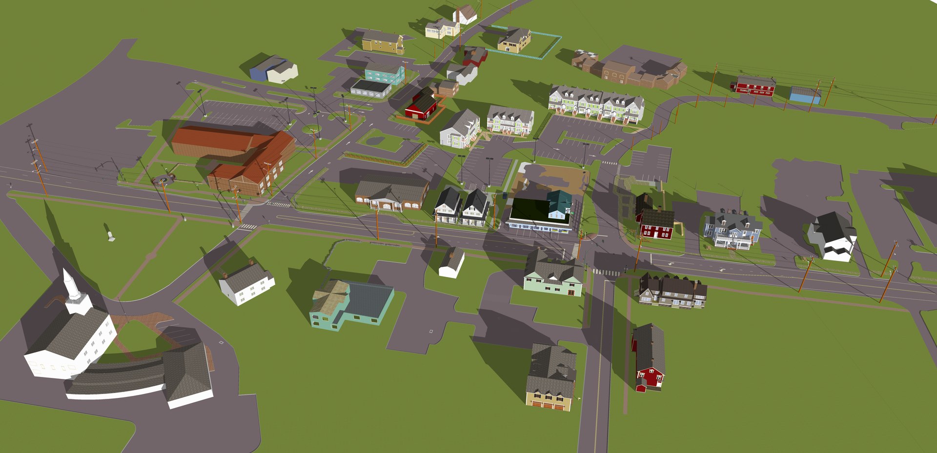 Detailed Town Model 3D Model - TurboSquid 1872424