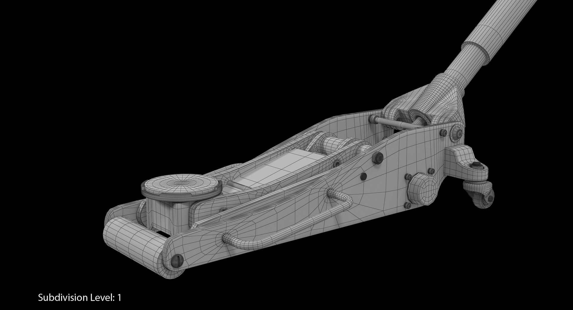 floor jack black 3d model