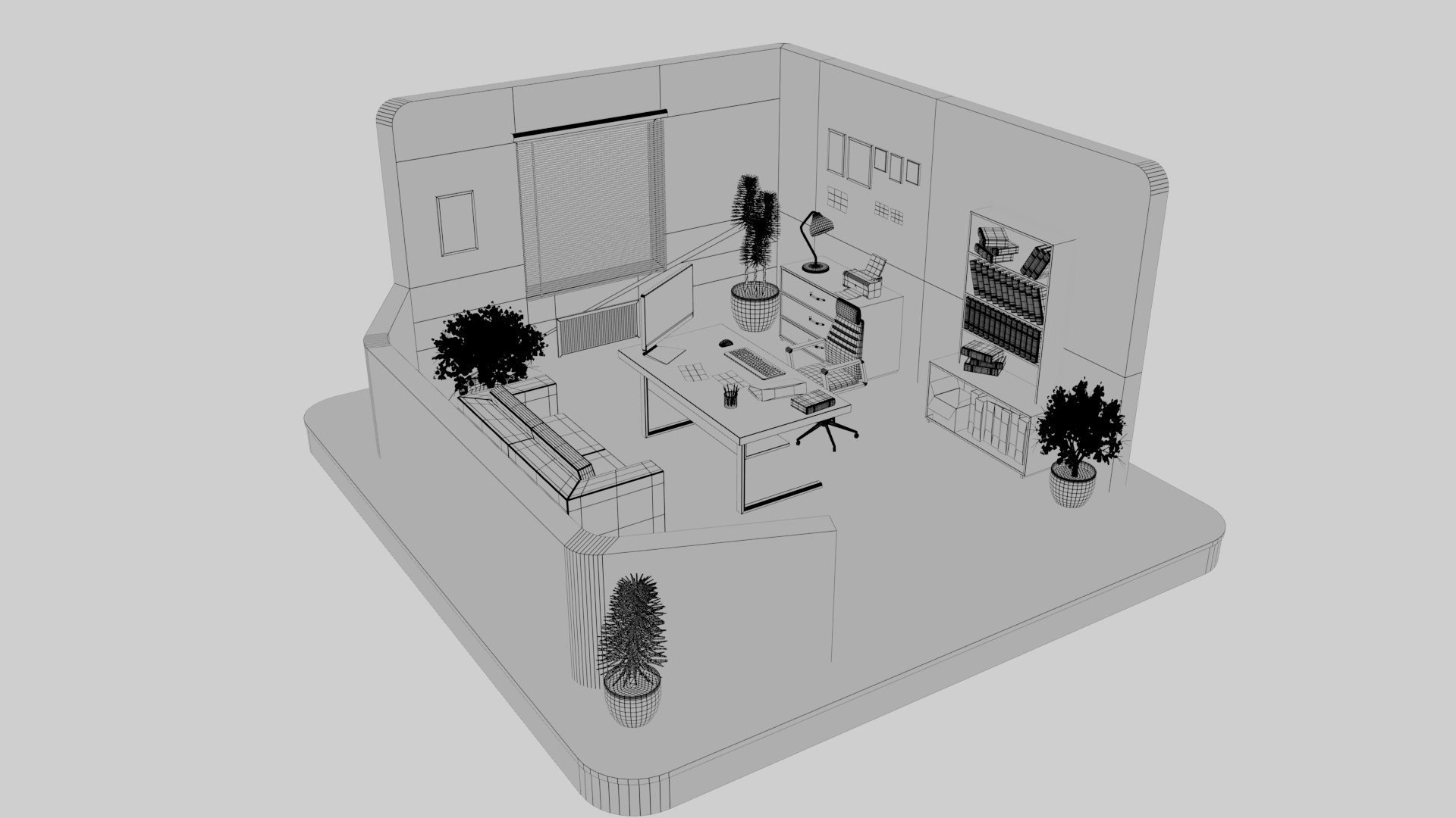 3D Isometric Computer Room - TurboSquid 2345515