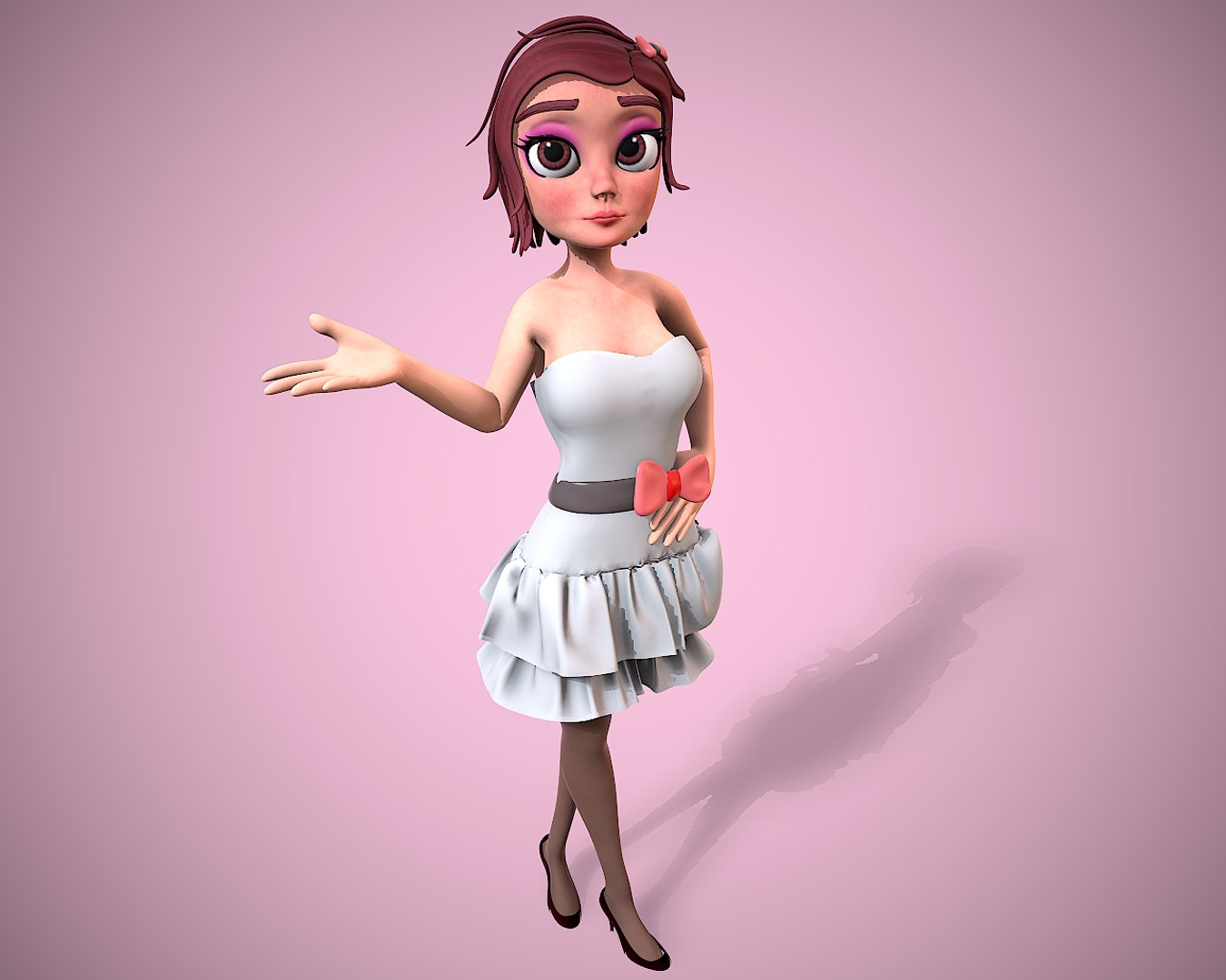 Cartoon Young Woman 3D Model - TurboSquid 1977530