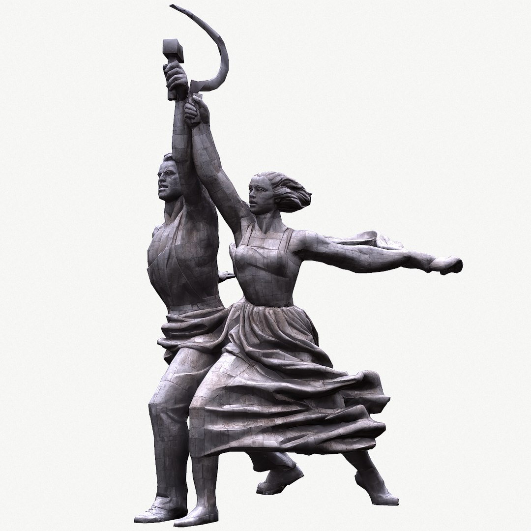 3D sculpture of Worker and Kolkhoz woman model - TurboSquid 1993304
