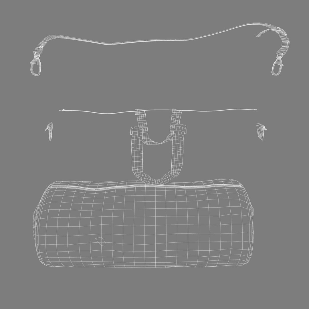 3d Black Sport Bag Model