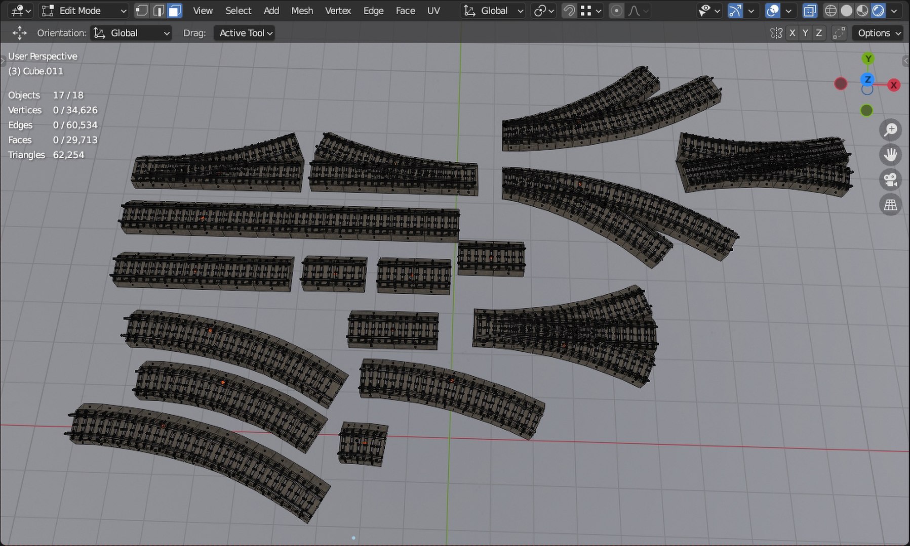 3D Model Rail Track Set - TurboSquid 2063968