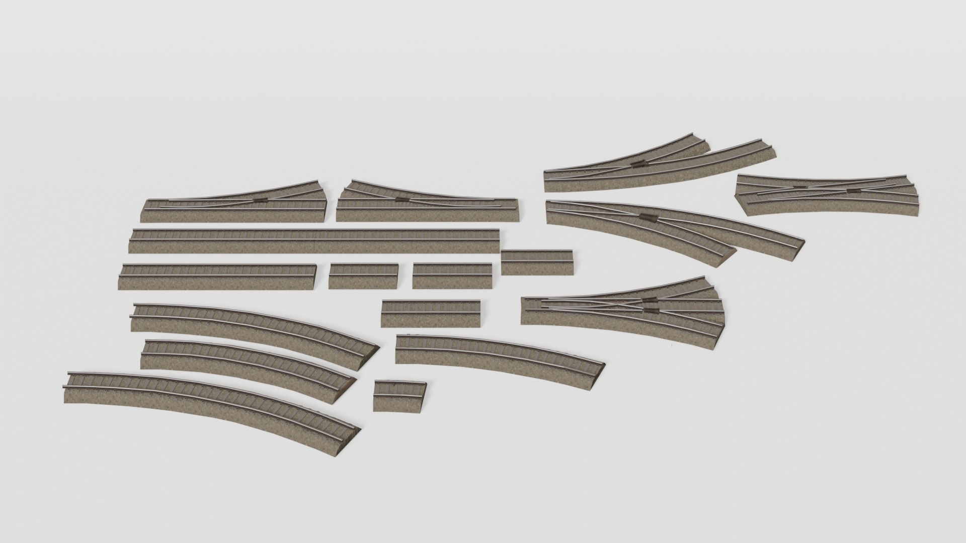 3D Model Rail Track Set - TurboSquid 2063968