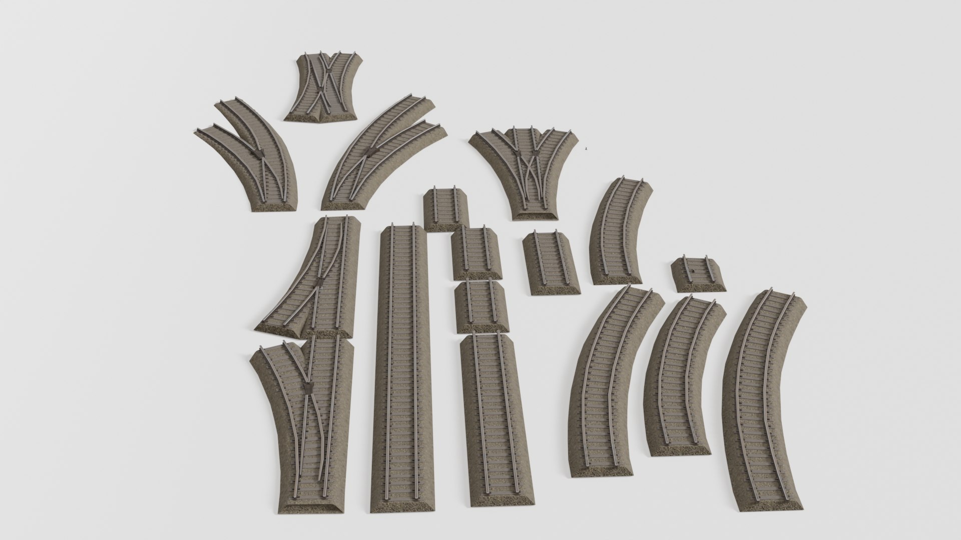 3D Model Rail Track Set - TurboSquid 2063968