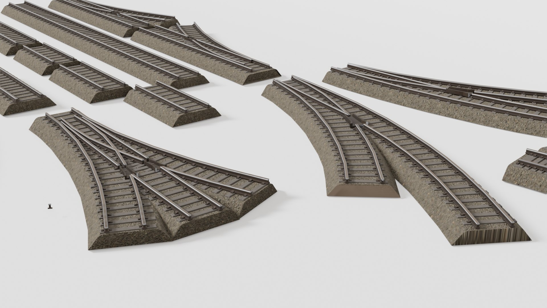 3D Model Rail Track Set - TurboSquid 2063968