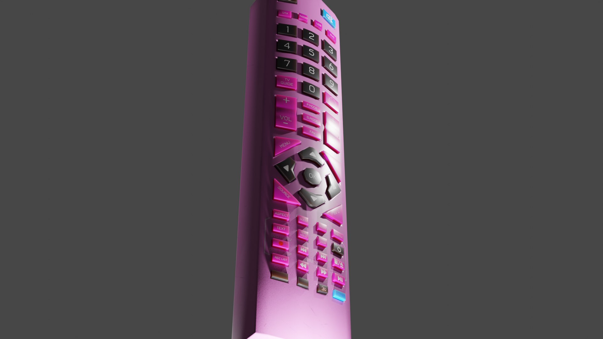 3D Model Pink TV Remote Control - TurboSquid 2277495