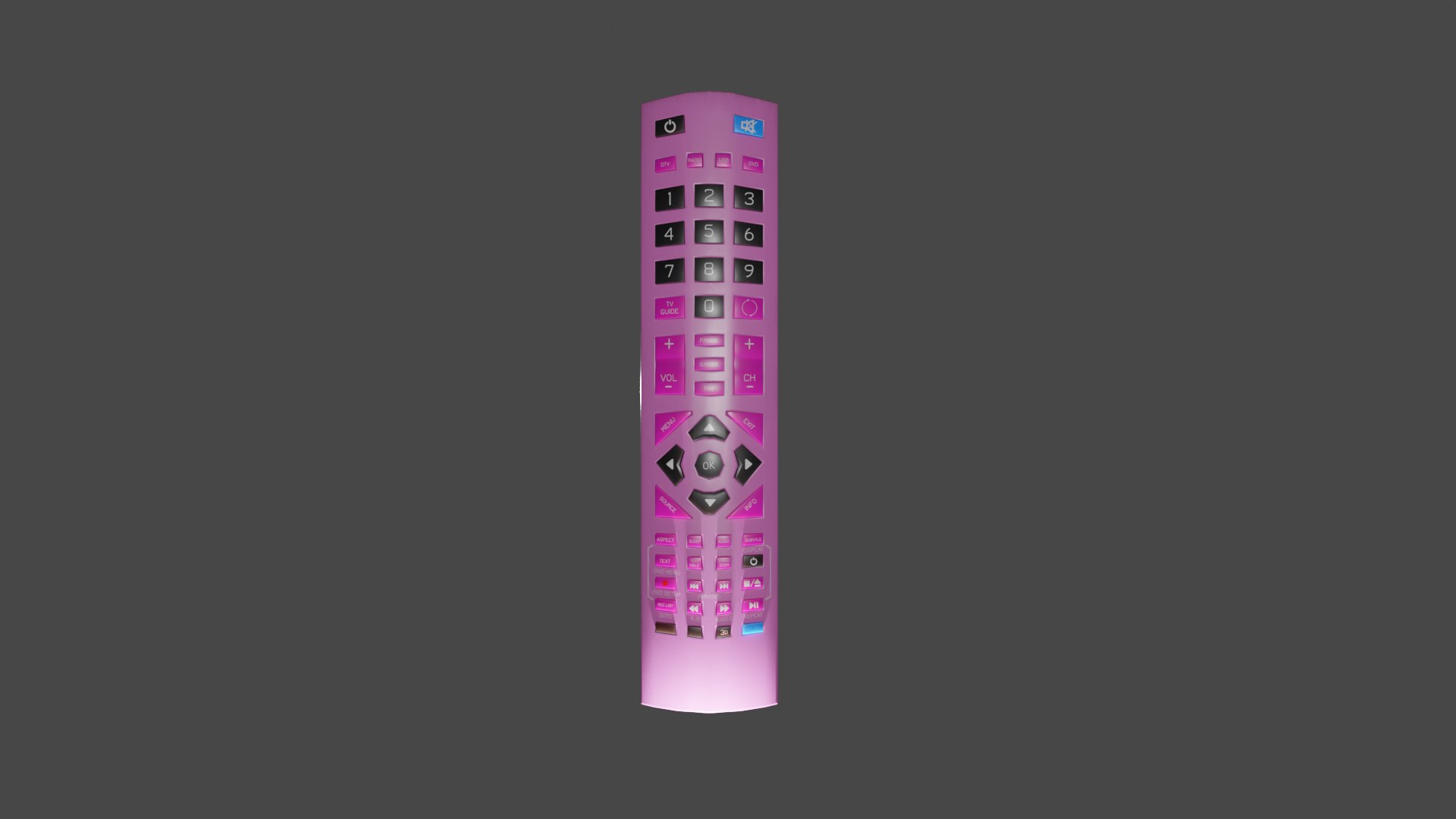 3D Model Pink TV Remote Control - TurboSquid 2277495