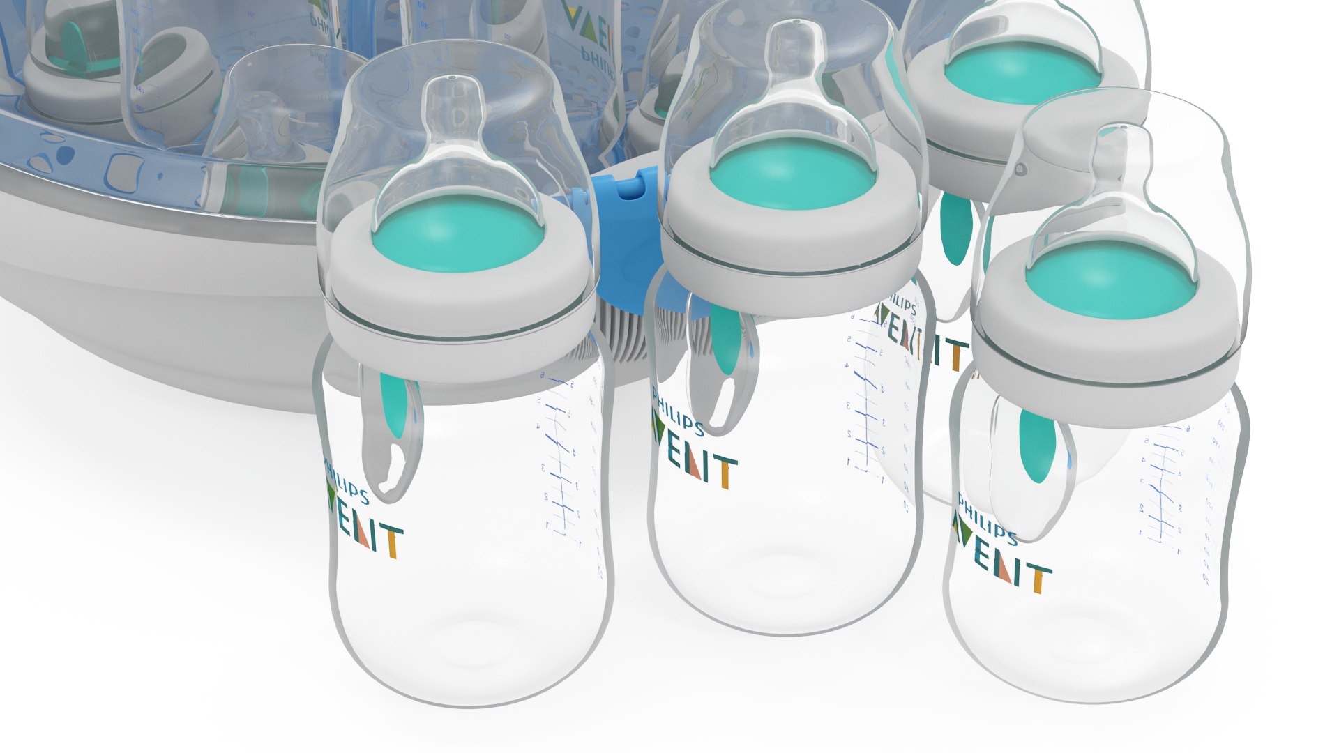 Philips AVENT Baby Bottles And Sterilizer 3D Model - TurboSquid 2136153