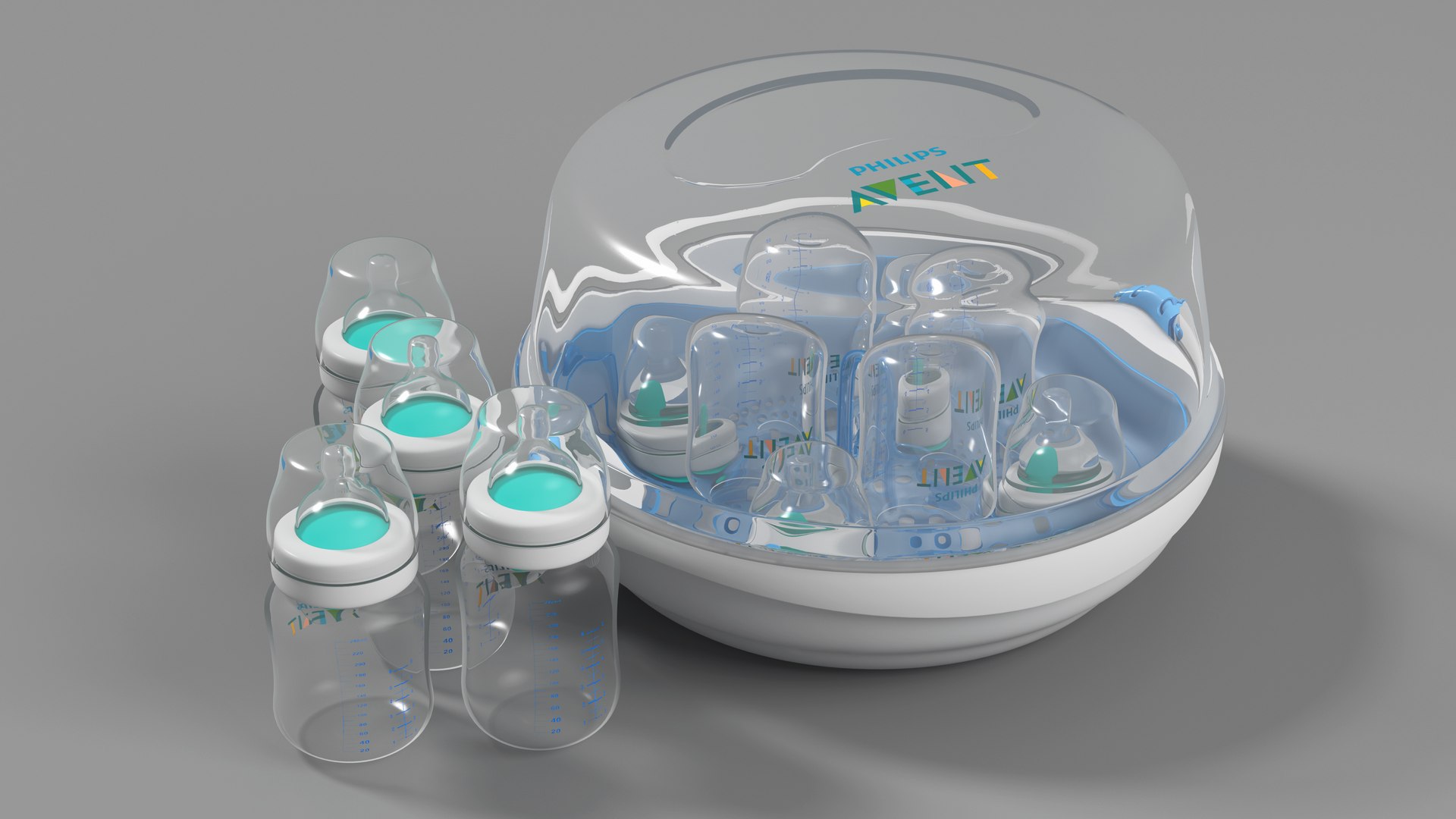 Philips AVENT Baby Bottles And Sterilizer 3D Model - TurboSquid 2136153