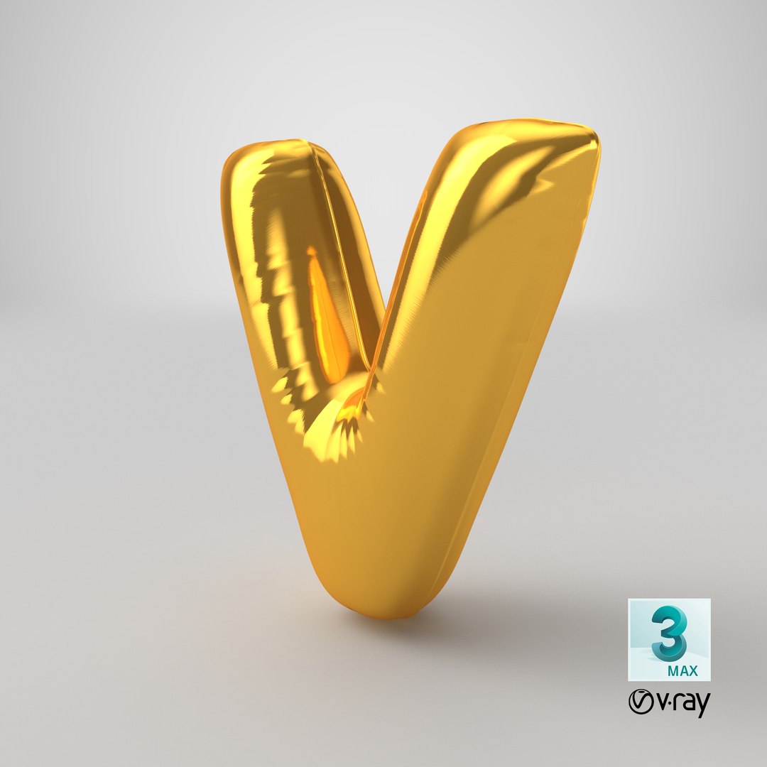 Foil Balloon Letter V 3D - TurboSquid 1214987