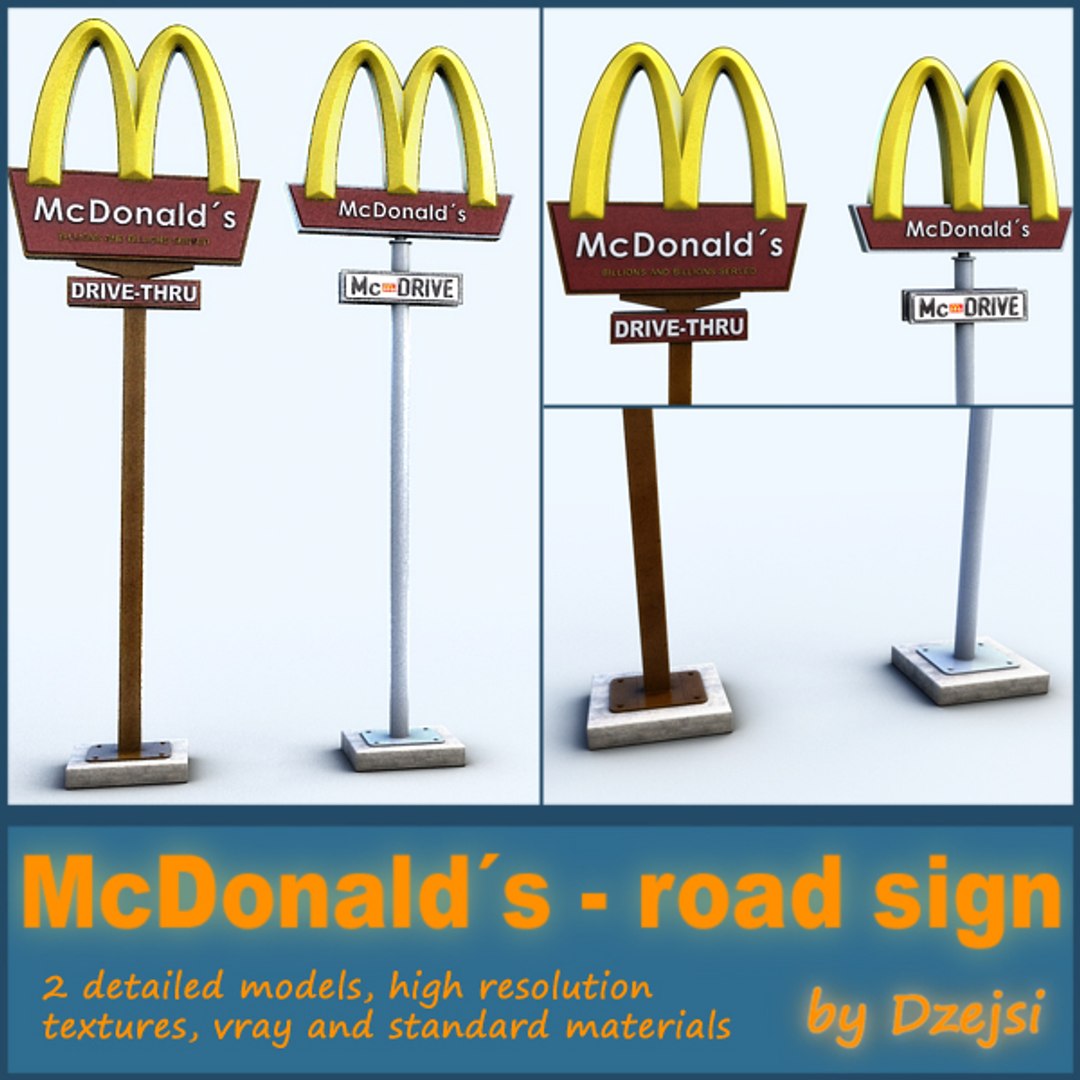Road Signs Mcdonalds 3d Model