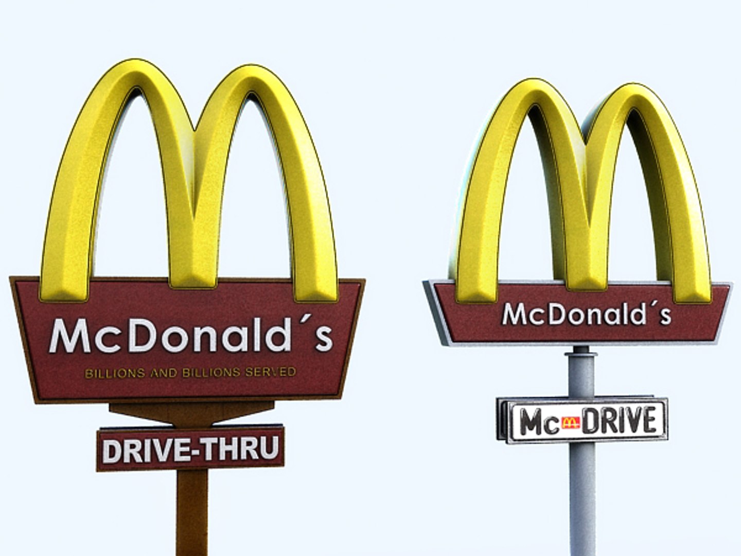 Road Signs Mcdonalds 3d Model