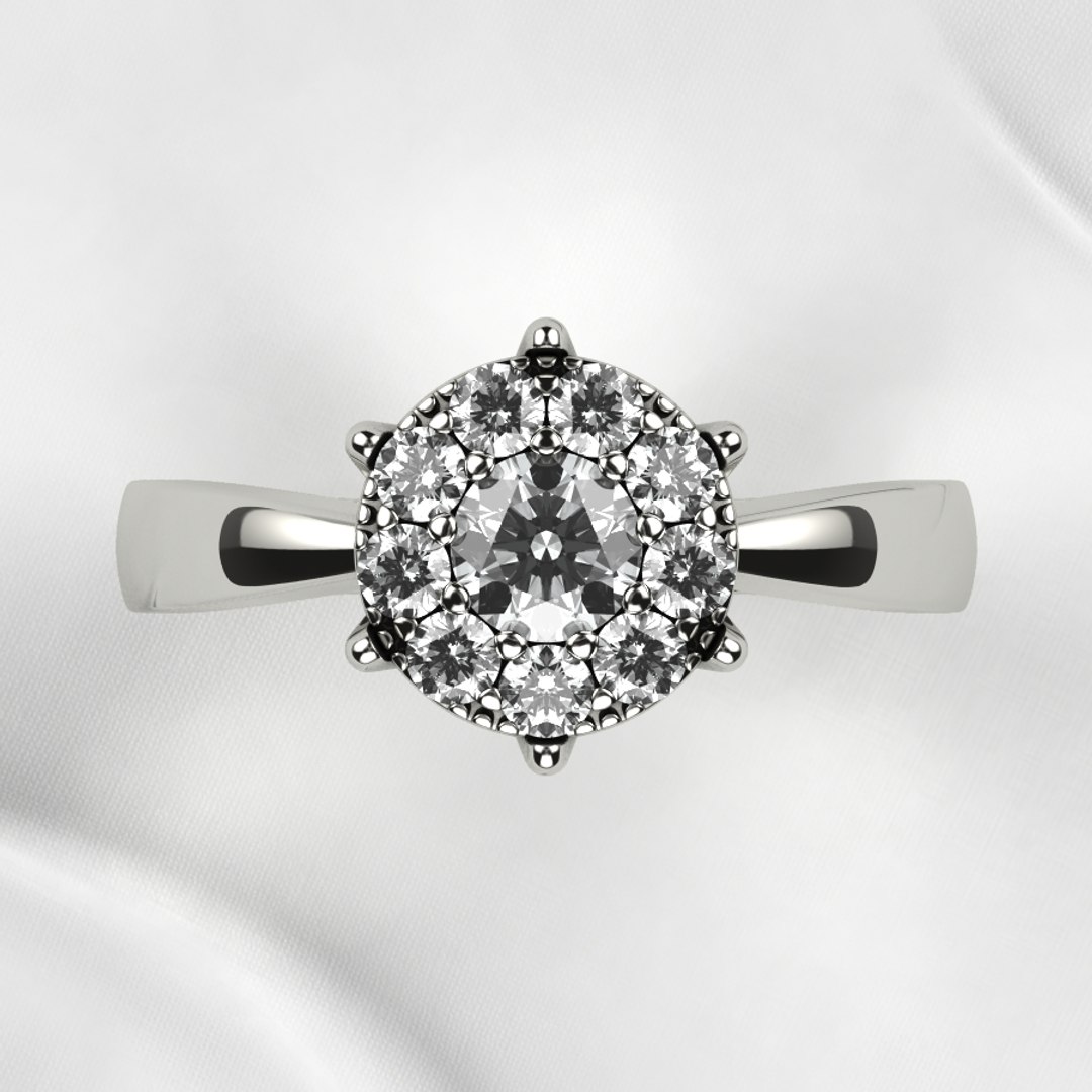 10mm Crown Illusion Set Gold Ring 3D model - TurboSquid 1892079